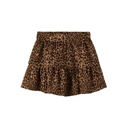 name it M&auml;dchen Volantrock "NKFVINAYA SKIRT FFF NOOS", braun, Gr. 116, bedruckt, Web, Obermaterial: 98% Polyester, 2% Elasthan, R&ouml;cke, Kunstfaser,