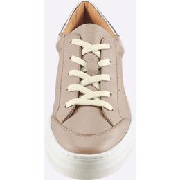 Heine Damen Sneaker, Gr. 39taupe, Glattleder, Leder, Rindsleder, Schuhe