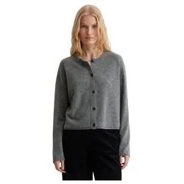 Marc O'Polo Cardigan MARC O'POLO "mit hohem Tragekomfort", Damen, Gr. M, warm granite melange, Obermaterial: 100% Kaschmir, unifarben, regular fit, Rundhals, Rippb&uuml;ndchen, Strickjacken