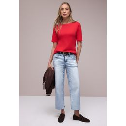 Loose-fit-Jeans Street One, Damen, Gr. 29, L&auml;nge 26, bleached random wash, Jeans, 89% Baumwolle, 8% Polyester, 3% Elasthan, unifarben, kn&ouml;chelfrei, Jeans, High Waist