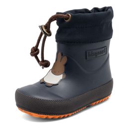 bisgaard M&auml;dchen Gummistiefel "miffy x bisgaard thermo rubber", Gr. 27, blau, Gummi, Schuhe, Boots mit s&uuml;&szlig;em Hasen-Motiv, Gr&ouml;&szlig;enschablone zum Download