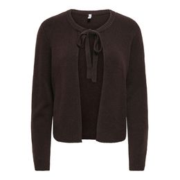 Only Damen Strickjacke "ONLJESSIE LS ONE STRING CARDIGA KNT", braun, Gr. XS, meliert, Strick, Obermaterial: 35% Polyester, 30% Nylon, 25% Polyacryl,