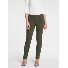 Damen Chinohose, gr&uuml;n, Gr. 44, Linea Tesini BY HEINE, unifarben, 98% Baumwolle, 2% Elasthan, Hosen