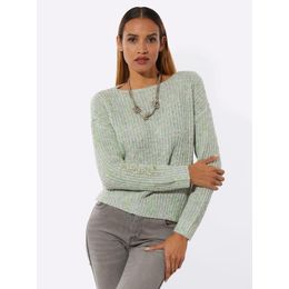 CR&Eacute;ATION L CREATION L Damen Strickpullover "Pullover", gr&uuml;n, Gr. 52, gemustert, unifarben, 79% Polyacryl, 13% Polyester, 8% Polyamid, Pullover