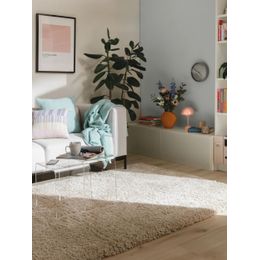 benuta Pop Hochflor Shaggyteppich Ava Beige 120x170 cm - Hochflor Teppich f&uuml;r Wohnzimmer