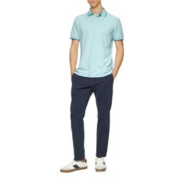 s.Oliver Herren Poloshirt, blau, Gr. S, unifarben, Piqu&eacute;, Obermaterial: 95% Baumwolle, 5% Elasthan, Shirts, mit Kontrast-Details