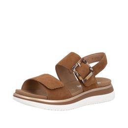Remonte Damen Plateausandale, Gr. 40braun, Ziegenveloursleder, unifarben, Schuhe, Sommerschuh, Sandalette, Klettschuh mit Lite ́n Soft-Ausstattung