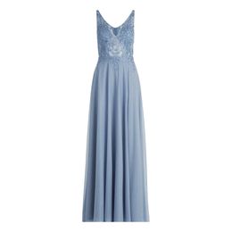 Vera Mont Damen Abendkleid "Damen im Glitzer-Look", blau, Gr. 42, Mesh, Obermaterial: 100% Polyester. Besatz: 100% Polyamid. Futter: 100% Polyester,