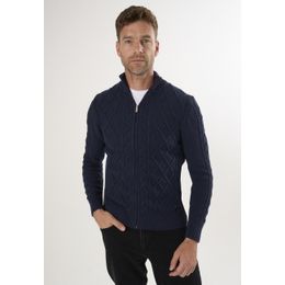 FELIX HARDY Herren Strickjacke "Strickjacke mit durchgehendem Rei&szlig;verschluss"navy, Gr. M, 100% Baumwolle, Strickjacken
