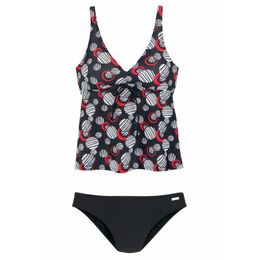 Lascana Damen B&uuml;gel-Tankini, bunt, Gr. 46, bedruckt, Polyamid, Bikini-Sets, figurfreundliche A-Form, unter der Brust regulierbar