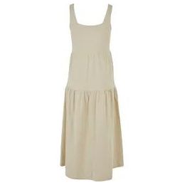 Shirtkleid Urban Classics "Urban Classics Damen Ladies 7/8 Length Valance Summer Dress", Damen, Gr. 5XL, US-Gr&ouml;&szlig;en, softseagrass, 100% Baumwolle, unifarben, relaxed fit, eckiger Ausschnitt, Kleider Shirtkleid