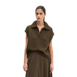 Marc O'Polo MARC O'POLO Damen Strickpullover "aus Organic-Cotton-Mix-Slub"burnt coffee melange, Gr. L, unifarben, Obermaterial: 75% Baumwolle, 25% Polyester,