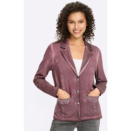 Heine Damen Sweatblazer "Sweatblazer"bordeaux, Gr. 50, 95% Baumwolle, 5% Elasthan, Blazer