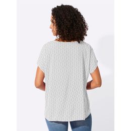 Casual Looks Damen Druckbluse, wei&szlig;, Gr. 38, gemustert, 100% Viskose, Blusen