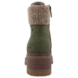 Tom Tailor Damen Winterstiefelette, Gr. 37khaki, Lederimitat, Textil, Basic, Schuhe, Workerboots, Stiefelette mit Blockabsatz