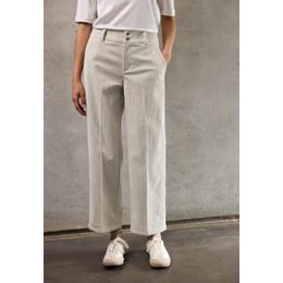 Damen Stoffhose, beige, Gr. 42, STREET ONE STUDIO, unifarben, Stoff, 100% Polyester, Hosen, High Waist