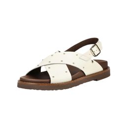 Riemchensandale Pikolinos "Pikolinos Sandalen Leder", Damen, Gr. 38, wei&szlig;, braun, Leder, Schuhe Riemchensandale