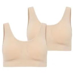 Bustier Jockey "BH Seamfree Core Stretch Bra 2P 2er Pack", Damen, Gr. L, N-Gr, beige, Obermaterial: 91% Polyamid PA. 9% Elasthan EL., BHs Bustier