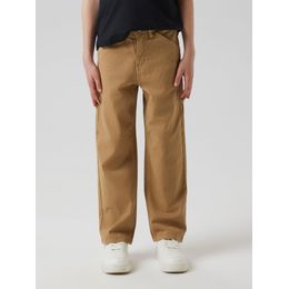Cargohose name it "NKMRYAN STRAIGHT TWILL PANT 1880-AX NOOS", Jungen, Gr. 158, N-Gr, kelp, Web, Obermaterial: 97% Baumwolle, 3% Elasthan, unifarben, washed, Basic normal, Hosen Cargohose