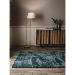benuta Nest Hochflor Shaggyteppich Soda Blau 80x240 cm - Bettvorleger f&uuml;r Schlafzimmer