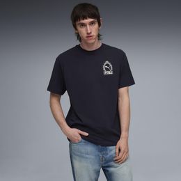 Puma Herren T-Shirt "Graphic Relaxed T-Shirt Herren", blau, Gr. XL, bedruckt, Obermaterial: 100% Baumwolle. Rippe: 80% Baumwolle, 20% Polyester,