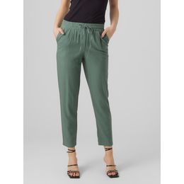 V&eacute;ro Moda Schlupfhose VERO MODA "VMJESMILO MW ANKLE PANTS WVN NOOS", Damen, Gr. L (40), N-Gr, gr&uuml;n (laurel wreath), Web, Obermaterial: 55% Viskose, 45% Leinen, unifarben, regular fit kn&ouml;chellang, Hosen Schlupfhose, mit Leinen, elastisches B&uuml;ndchen und Kordelzug