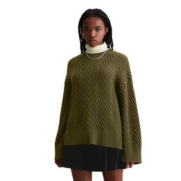Marc O'Polo Damen Strickpullover "aus weichem Schurwolle-Mix", gr&uuml;n, Gr. XS, MARC O'POLO DENIM, unifarben, Obermaterial: 70% Schurwolle, 30% Polyacryl, Pullover