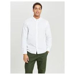 Only & Sons Langarmhemd ONLY & SONS "ONSPOPLIN BTN DOWN SHIRT LS NOOS", Herren, Gr. XL, N-Gr, wei&szlig;, Web, Obermaterial: 100% Baumwolle, unifarben, slim fit normal, Hemden