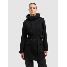 Khujo Damen Anorak "PREA"schwarz schwarz, Gr. XL, unifarben, Web, 75% Baumwolle, 25% Nylon, Jacken