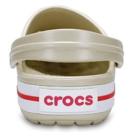 Crocs Damen Clog "Crocband Clog", Gr. 42hellgrau, stucco, melon, Croslite , kontrastfarbene Details, Schuhe, Sommerschuh, Schlappen, Hausschuh mit