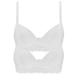 Nina von C. Damen Soft-BH "2er Pack Soft BH Romance", Gr. 85, wei&szlig;, Obermaterial: 95% Modal CMD. 5% Elasthan EL., BHs