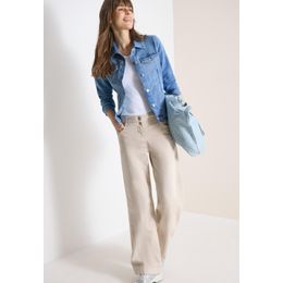 Cecil Damen Jeansjacke, blau, Gr. XL, unifarben, Web, 70% Baumwolle, 28% Polyester, 2% Elasthan, Jacken, mit Knopfleiste