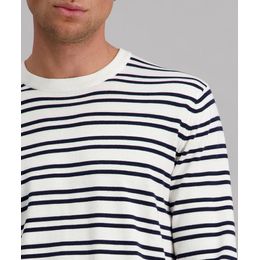Strickpullover, Herren, Gr. L, elfenbein, Strick, Obermaterial: 100% Baumwolle, Pioneer Authentic Jeans, geringelt, gestreift, normal h&uuml;ftbedeckend, Rundhals, Pullover Strickpullover, in Streifen-Optik