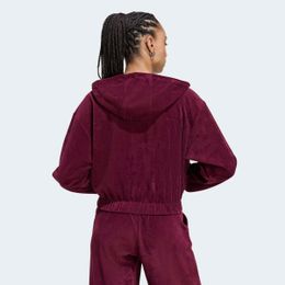 Damen Fleecejacke "ESSENTIALS CHENILE ORIGINALS", rot, Gr. L, adidas originals, Obermaterial: 70% Baumwolle, 30% Polyester, Jacken