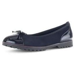 Ballerina Gabor "Sportliche Ballerina Materialmix Leder/Lederimitat", Damen, Gr. 37, blau, Schuhe Ballerina