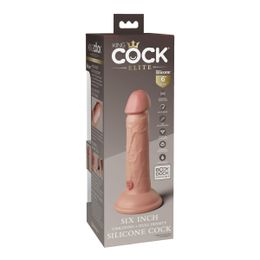 6 Inch Dual Density Vibrating Silicone Cock, 17,8 cm