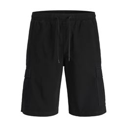 Jack & Jones Cargohose JACK & JONES "JPSTCOLE DYLAN CARGO SHORTS MID", Damen, Gr. L, N-Gr, schwarz, Web, Obermaterial: 98% Baumwolle, 2% Elasthan, unifarben, relaxed fit kn&ouml;chellang, Hosen Cargohose