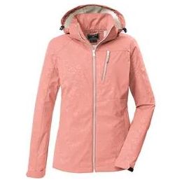 Softshelljacke Killtec "KOS 13 WMN SFTSHLL JCKT FLORAL", Damen, Gr. 38, pfirsich, Oberseite: 100% Polyester;R&uuml;ckseite: 100% Polyester;Futter: 100% Polyester, Jacken Softshelljacke, Wasserabweisende, winddichte Softshelljacke mit floralem Muster