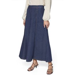 Midirock Zero "Damen Maxi in A-Linie", Damen, Gr. 34, dunkelblau denim, Denim/Jeans, Obermaterial: 98% Baumwolle, 2% Elasthan, used, figurbetont lang, R&ouml;cke, Plain/ohne Details