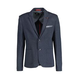 Lerros Herren Jerseysakko, blau, Gr. 60, meliert, Strick, Obermaterial: 84% Polyester, 15% Viskose, 1% Elasthan, Sakkos, mit aufgesetzten Taschen