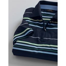 Poloshirt Hajo "Poloshirt", Herren, Gr. 48/50, blau (marine), 62% Baumwolle, 38% Polyester, gemustert, gestreift, ohne Ausschnitt, Shirts