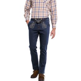 Herren Trachtenjeans mit abnehmbarem Latz dark blue, Gr&ouml;&szlig;e 48