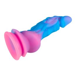 Strukturierter Fantasy-Dildo mit Saugfu&szlig;, 20 cm