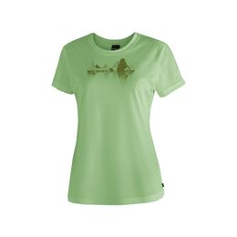 T-Shirt Maier Sports "Tilia Pique W", Damen, Gr. 40, gr&uuml;n (hellgr&uuml;n), 100% Polyester, Rundhals, Shirts T-Shirt, Damen Kurzarmshirt, leichtes Sommer Funktionsshirt, Rundhals, Reg Fit