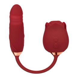 2-in-1 Vibrator Suck & Thrust, 30 cm