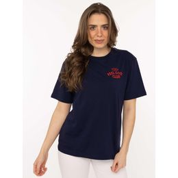 Zwillingsherz Damen T-Shirt ""Feel Good Club""marine, Gr. S, bestickt, unifarben, Sweatware, Obermaterial: 100% Baumwolle, Shirts, Rundhals,