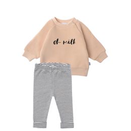 Liliput M&auml;dchen Sweatanzug "Oh milk", beige, Gr. 86, bedruckt, 80% Baumwolle, 20% Polyester, Sportanz&uuml;ge, mit niedlichem Print