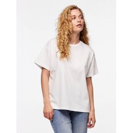 Pieces Damen Kurzarmshirt "PCSKYLAR SS OVERSIZED TEE NOOS", wei&szlig;, Gr. XL, unifarben, Jersey, Obermaterial: 57% Polyester, 43% Baumwolle, Shirts
