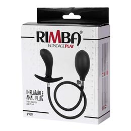 Rimba Latex Play - Inflatable Curved Anal Plug with Pump, 8 cm
