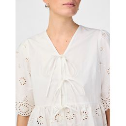 Y.A.S Damen Spitzenbluse "YASCORNELIA 2/4 TIE TOP S. NOOS", wei&szlig;, Gr. 34, unifarben, Web, Obermaterial: 100% Baumwolle, Blusen, Baumwolle, regular fit